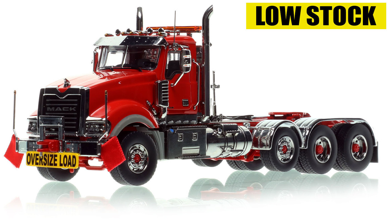 Heavy Haul Replicas Mack Titan Tri-axle Tractor - Red over Red