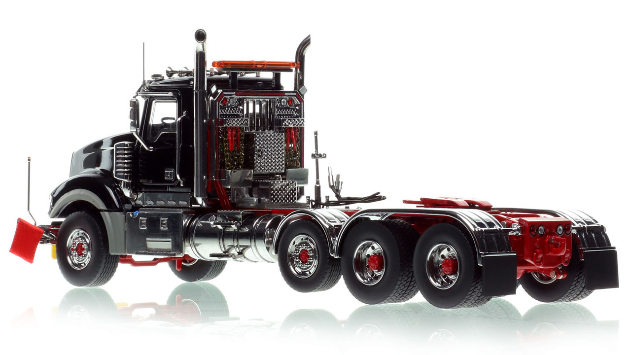 Heavy Haul Replicas Mack Titan Tri-axle Tractor - Black over Red