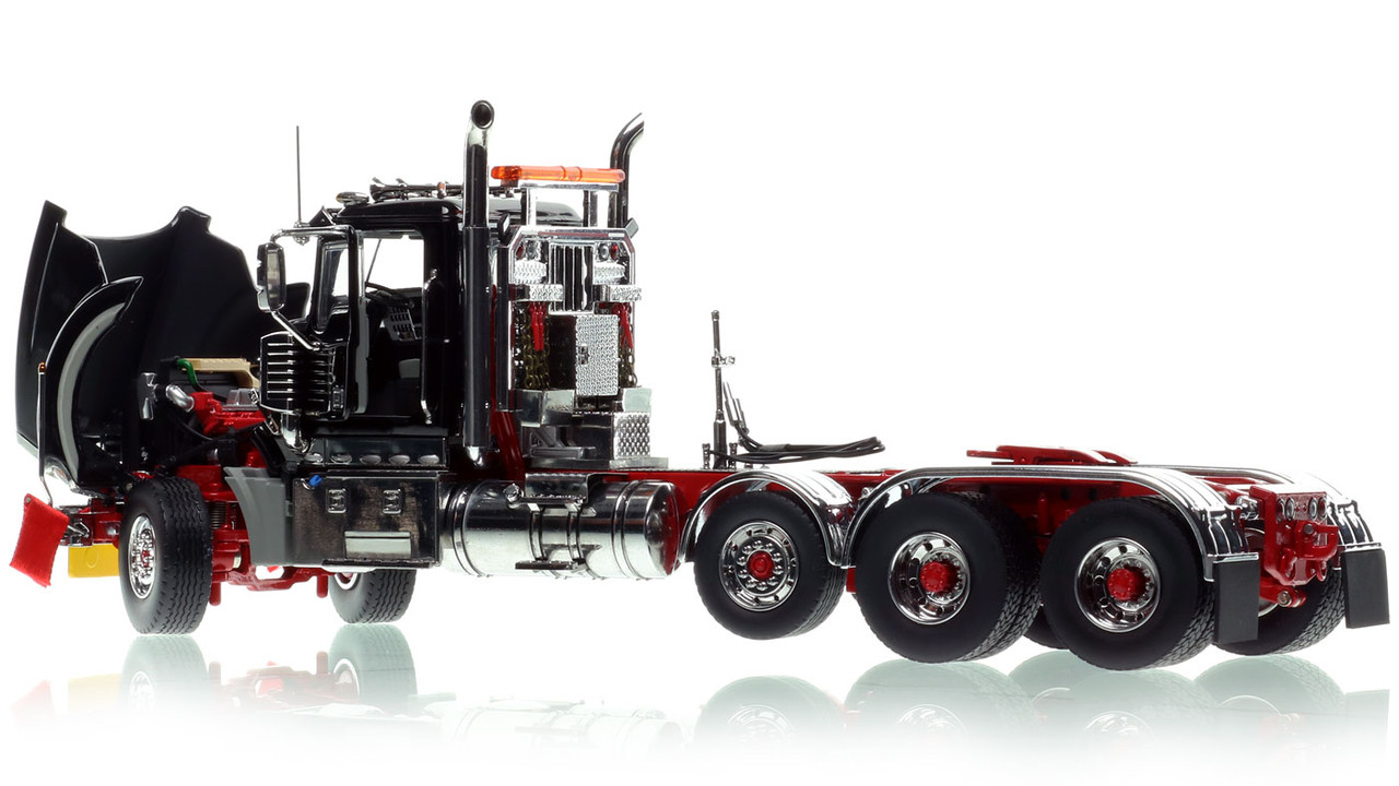 Heavy Haul Replicas Mack Titan Tri-axle Tractor - Black over Red