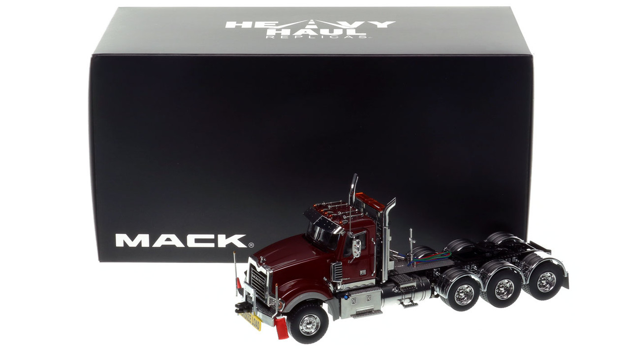Heavy Haul Replicas Mack Titan Tri-axle Tractor - Burgundy over Black