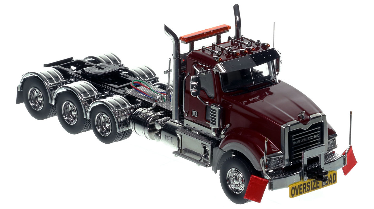 Heavy Haul Replicas Mack Titan Tri-axle Tractor - Burgundy over Black