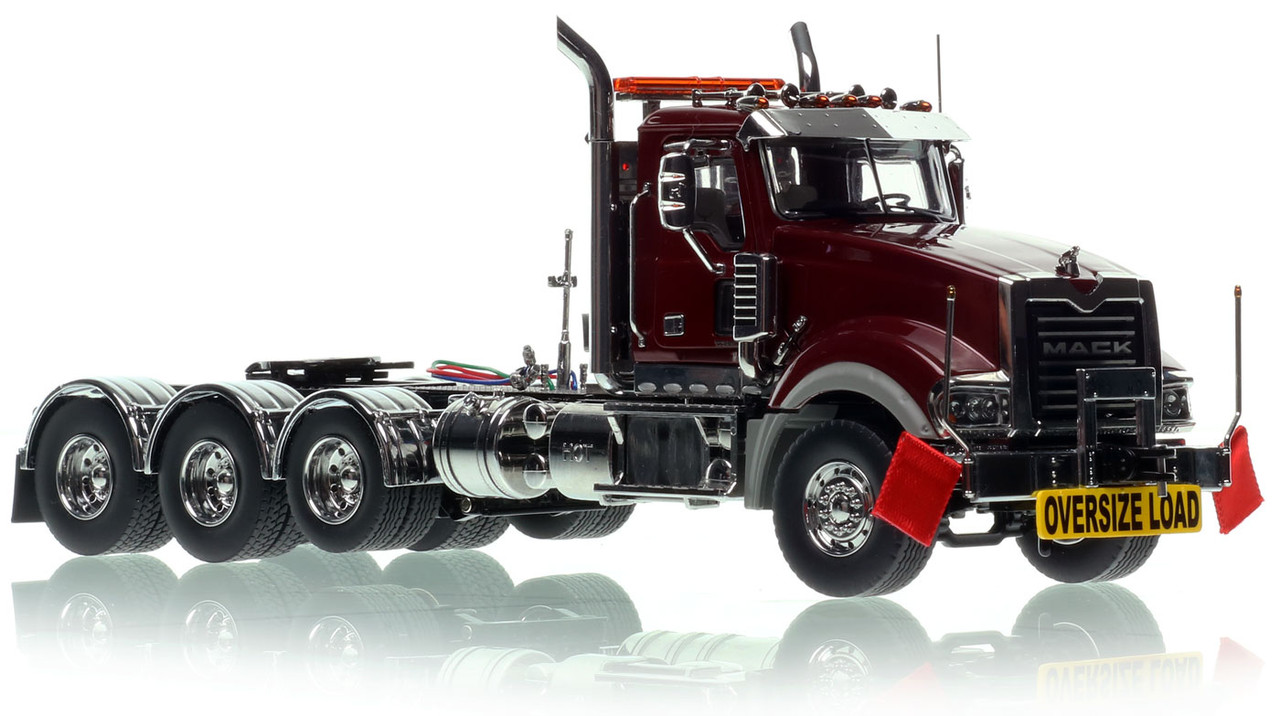 Heavy Haul Replicas Mack Titan Tri-axle Tractor - Burgundy over Black