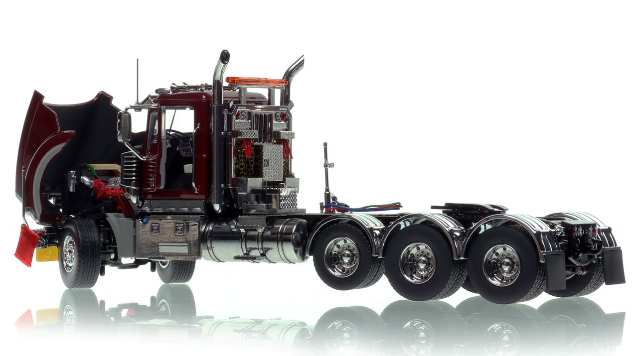 Heavy Haul Replicas Mack Titan Tri-axle Tractor - Burgundy over Black