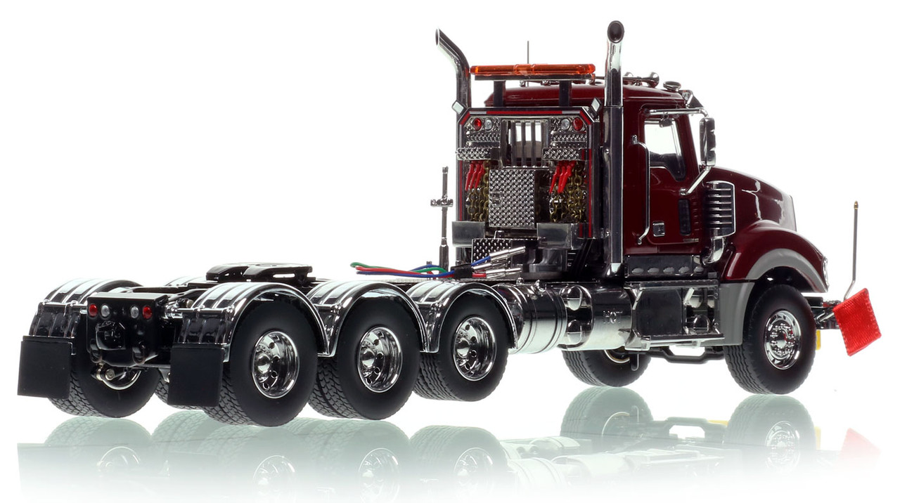 Heavy Haul Replicas Mack Titan Tri-axle Tractor - Burgundy over Black