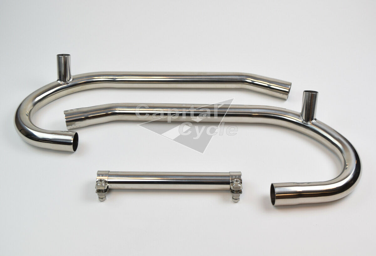 EXHAUST PIPE SET - Stainless Steel 40mm, R100S, R100RS - Capital Cycle