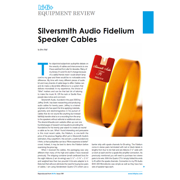 New Fidelium Review! - The Silversmith Audio Group