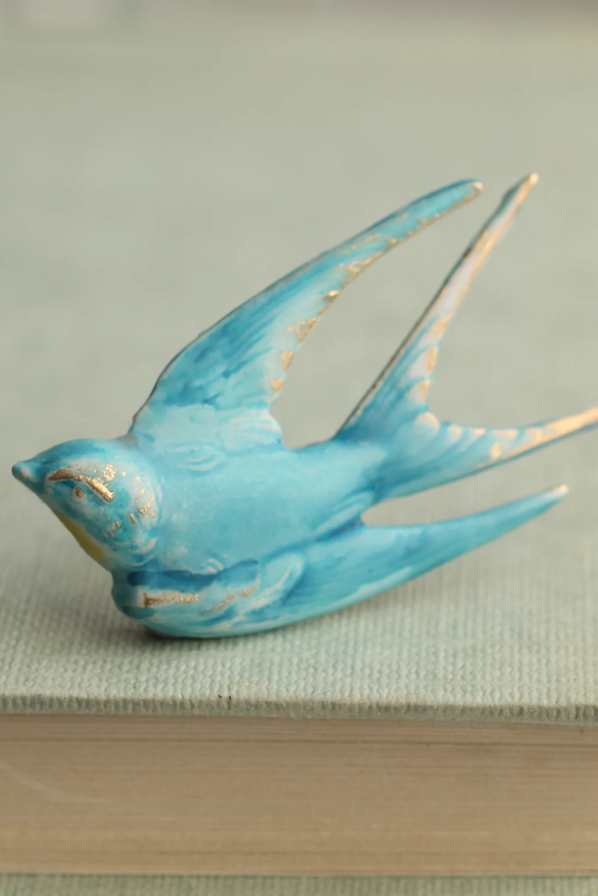 Blue Bird Swallow Brooch - Ark