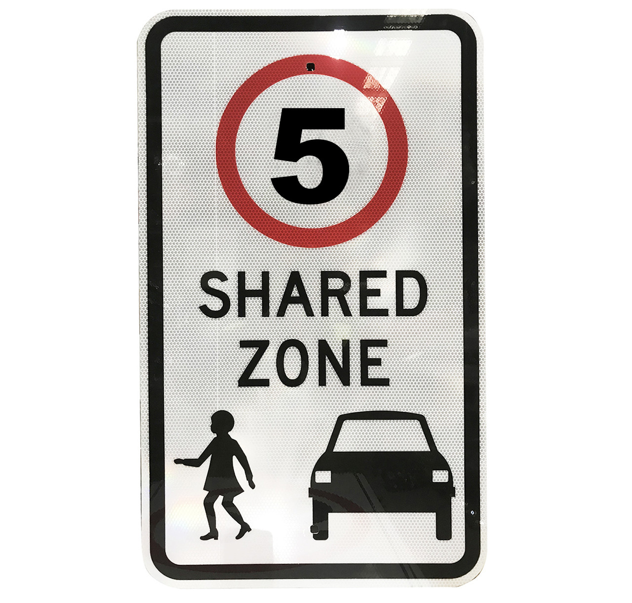 SHARED ZONE SIGN - 300mm x 400mm - Metal Class 1 Reflective - Safety Xpress