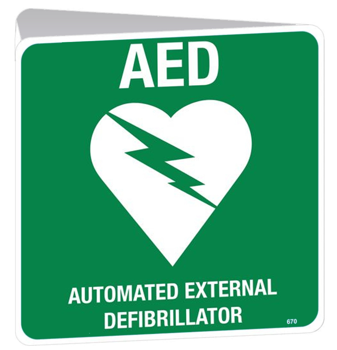 Emergency Sign AED Automated External Defibrillator - Poly, Poly 3D OR ...