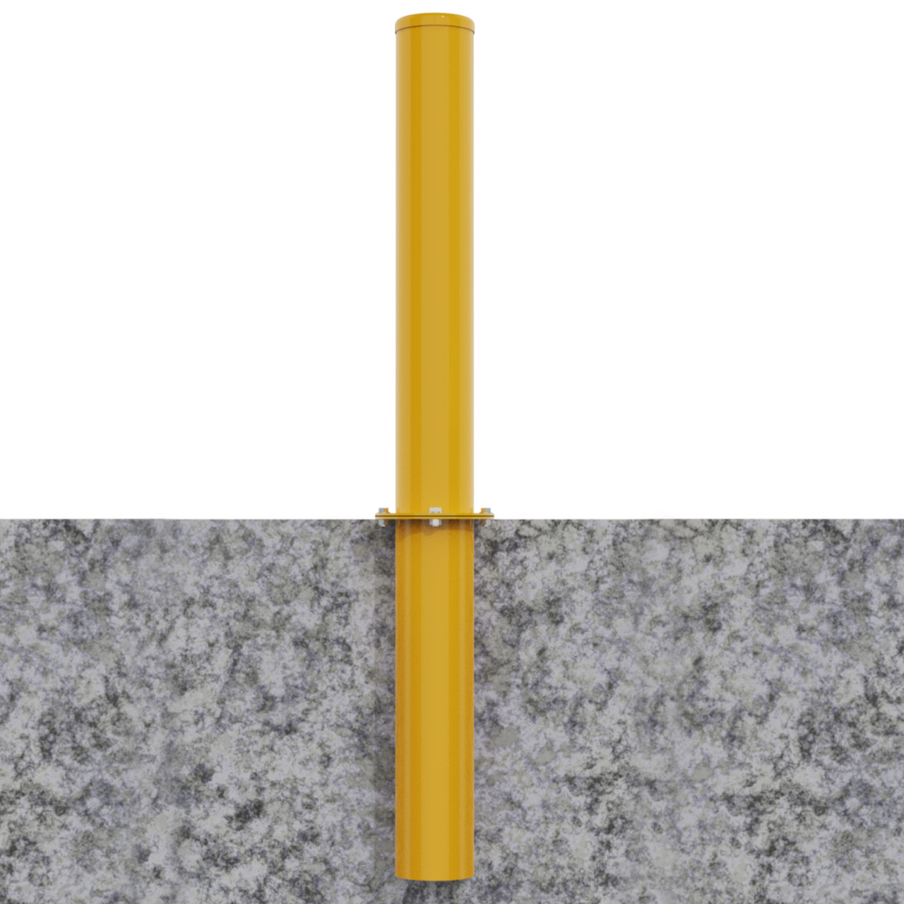 Bollard - 165mm Break Away Fixed Bollard - Yellow Powdercoated Steel ...