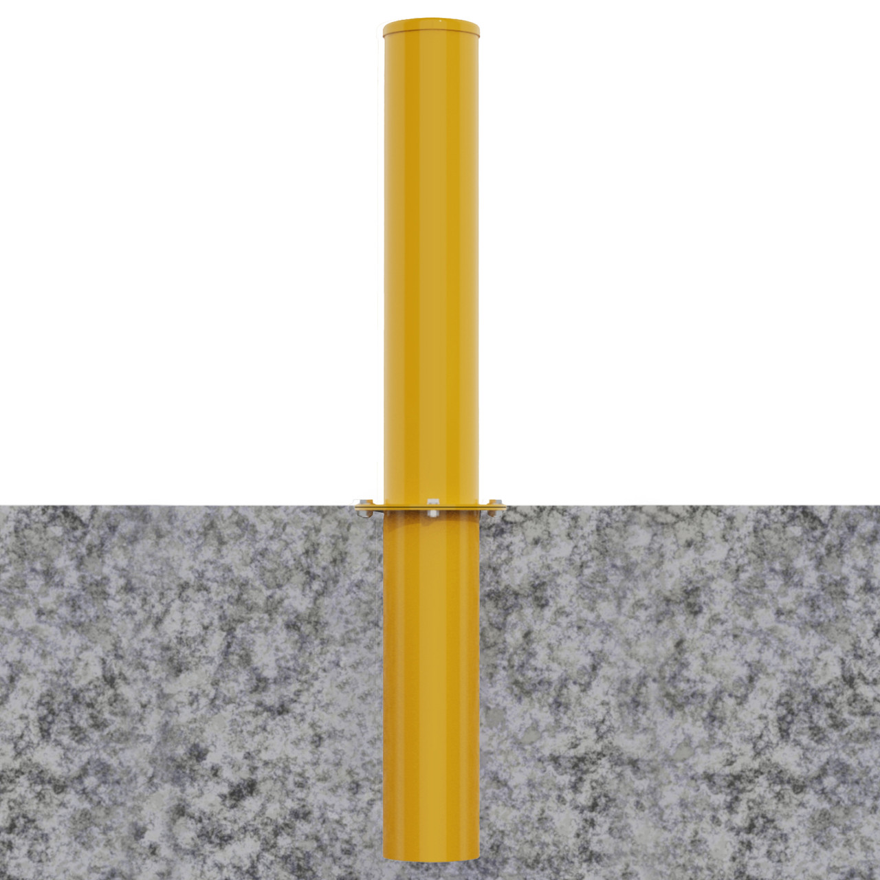 Bollard - 220mm Break Away Fixed Bollard - Yellow Powdercoated Steel ...