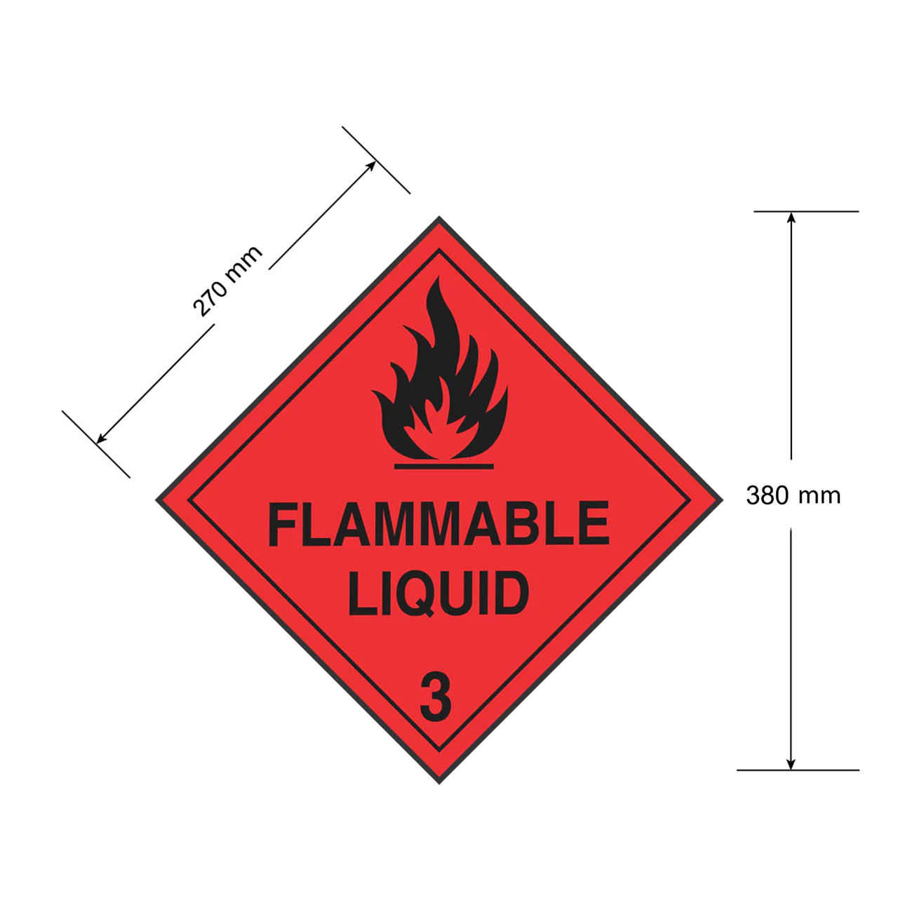 HAZCHEM Flammable Liquid (270MM) Diamond - Metal, Poly Or Vinyl Sticker ...