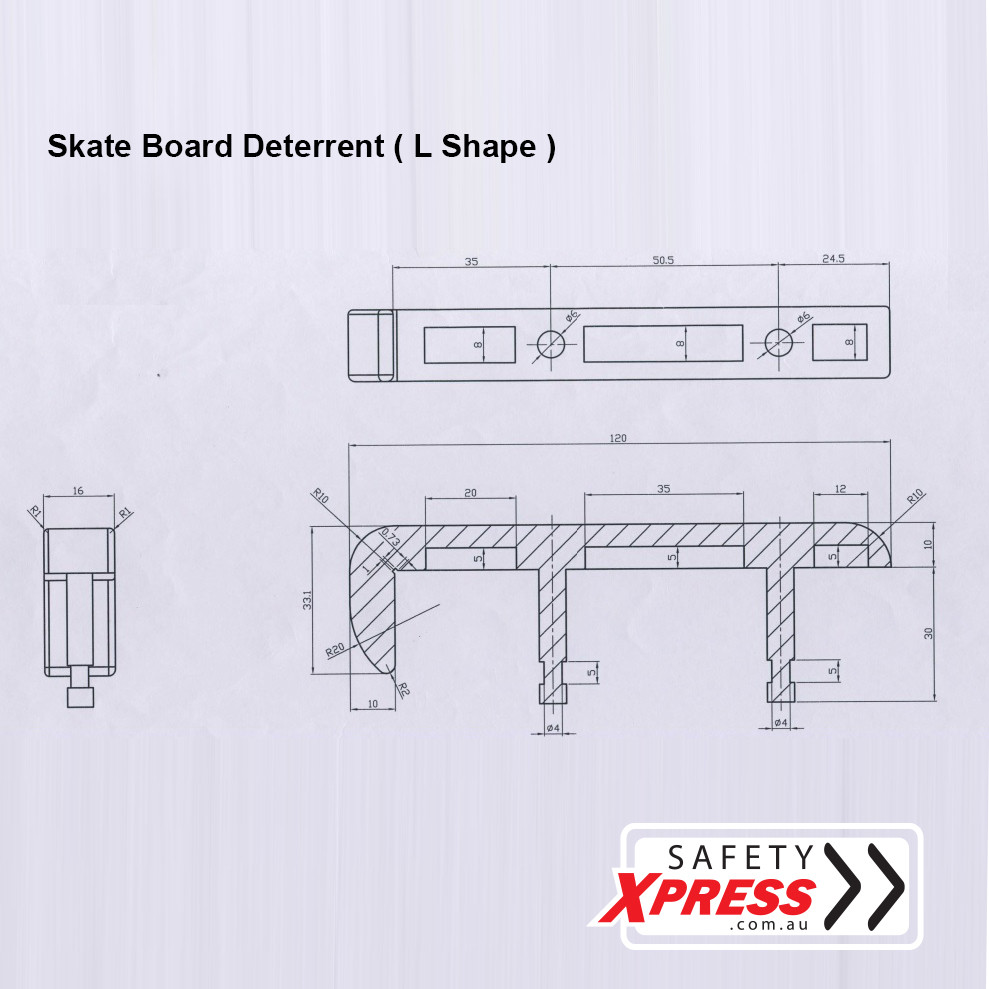 Stainless Steel Skateboard Deterrent 120mm - Safety Xpress