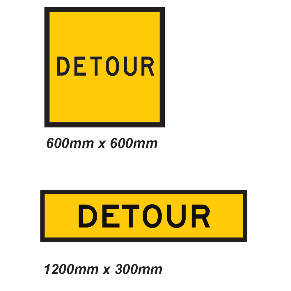 Detour Sign - 2 Sizes - Corflute | Safety Xpress