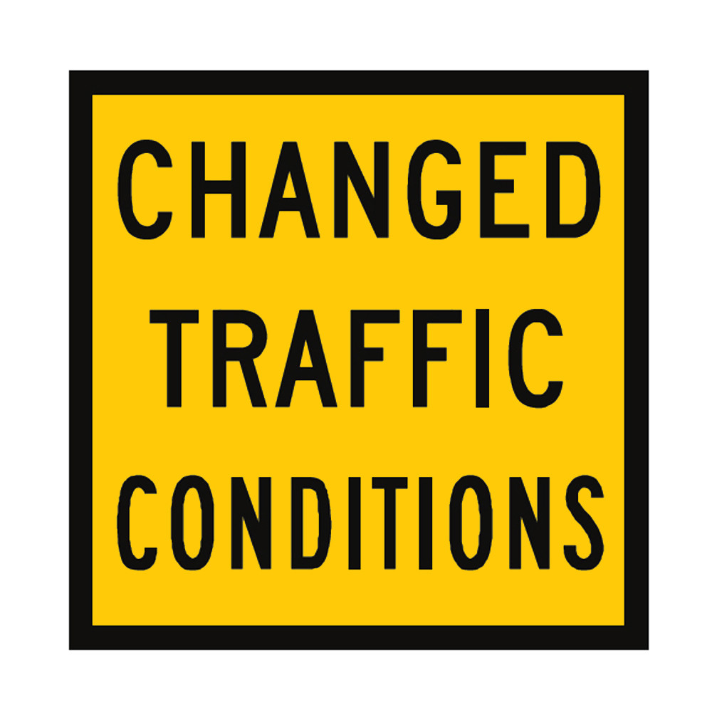 Changed Traffic Conditions - (600mm x 600mm) - Corflute - Safety Xpress