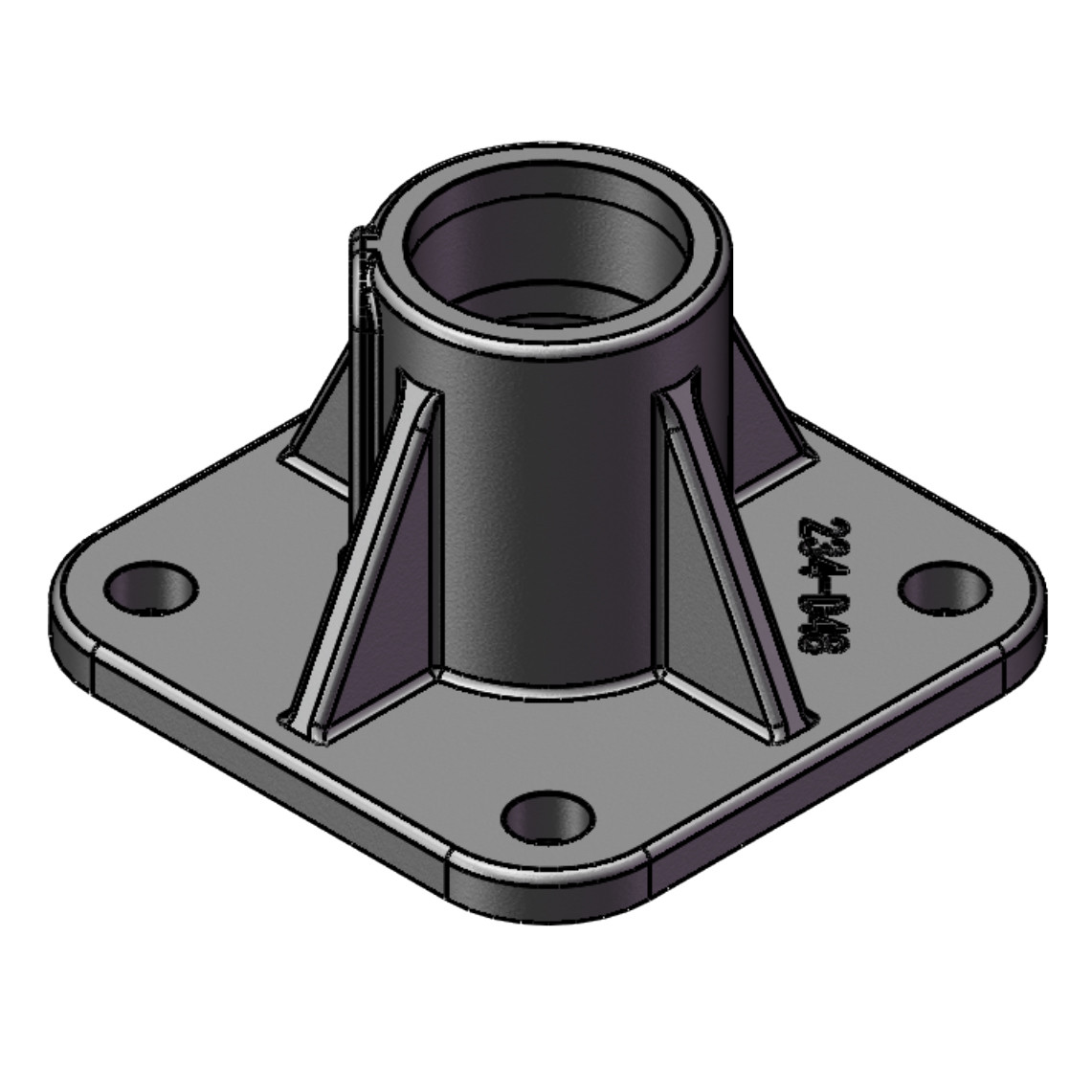 Ezyrail 234 - Four Fixings Point Square Base Flange - Safety Xpress
