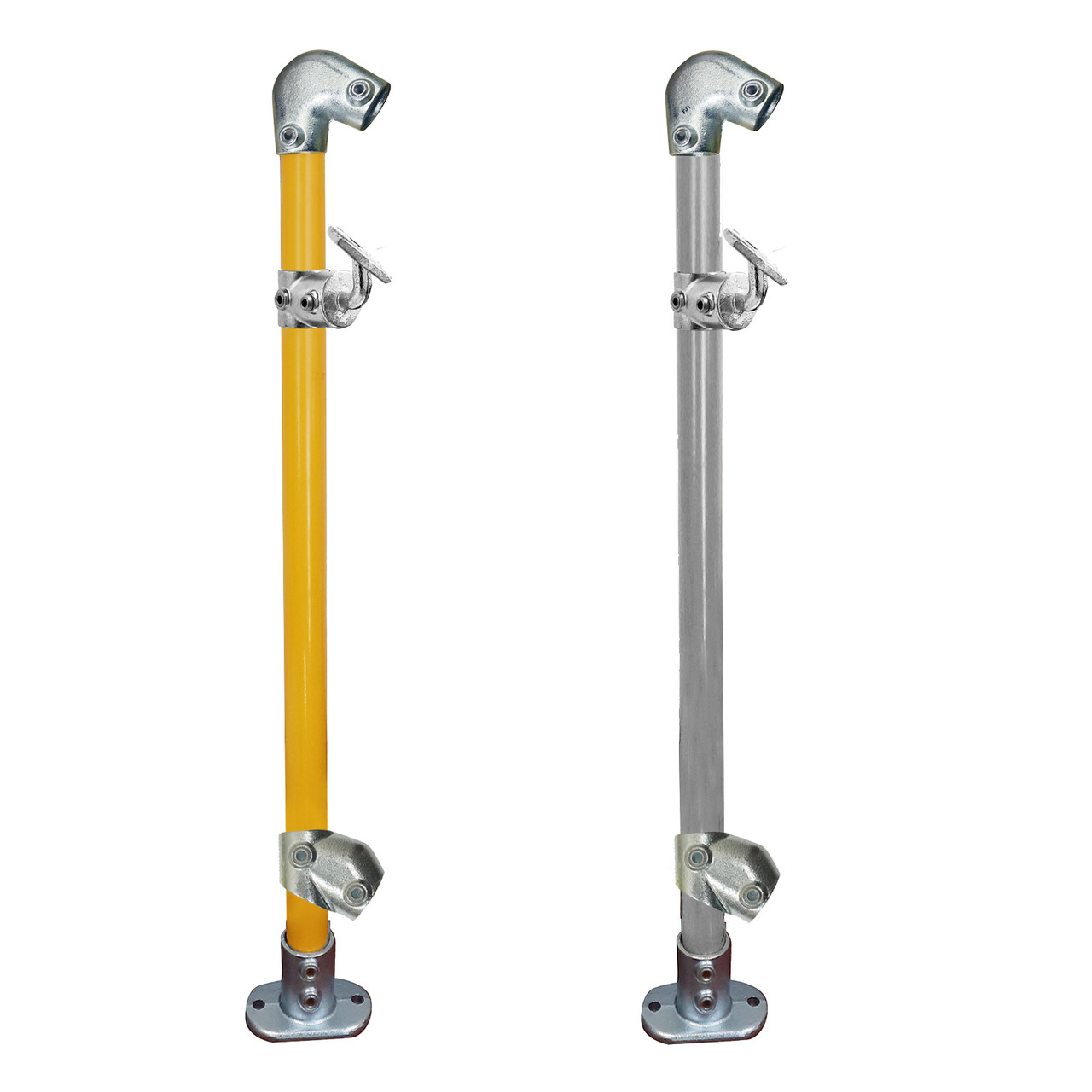 End Stanchion with Straight Base Plate 37° - Offset - Fall - Galvanised ...