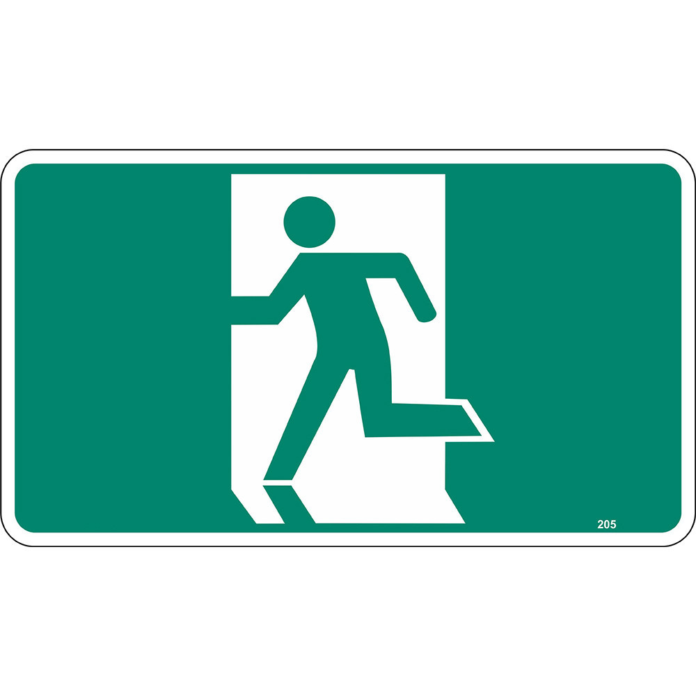 Exit Sign Running Man - 200mm x 350mm - Self Stick Vinyl - Safety Xpress