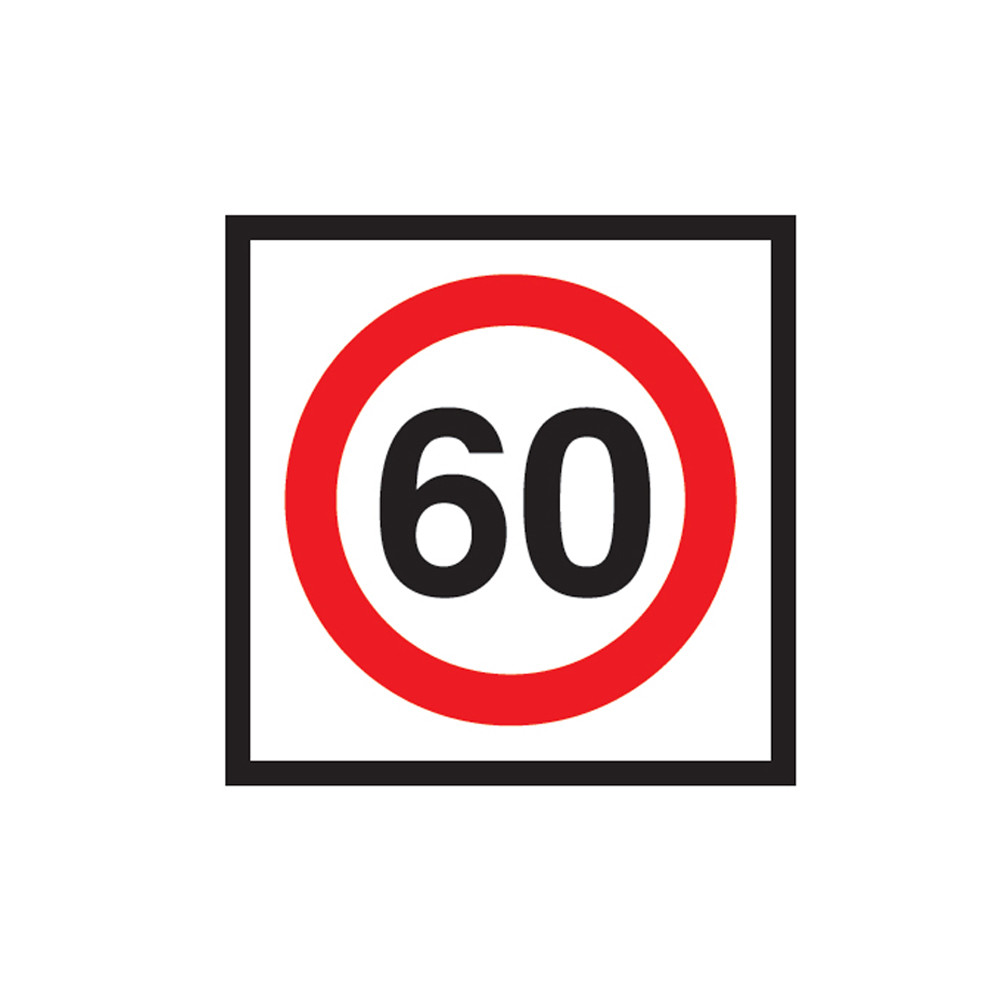 60km Speed Restriction Sign (600mmx600mm) - Corflute - Safety Xpress