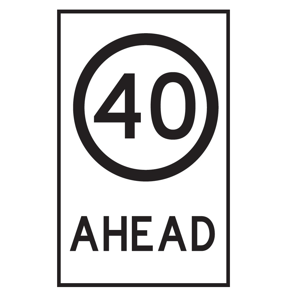 40KM Speed Restriction Ahead Sign - (600mmx900mm) - Corflute - Safety ...