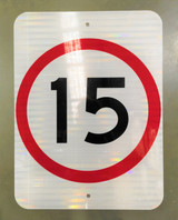 15km Speed Restriction Sign (450mm x 600mm) - Class 1 Reflective ...