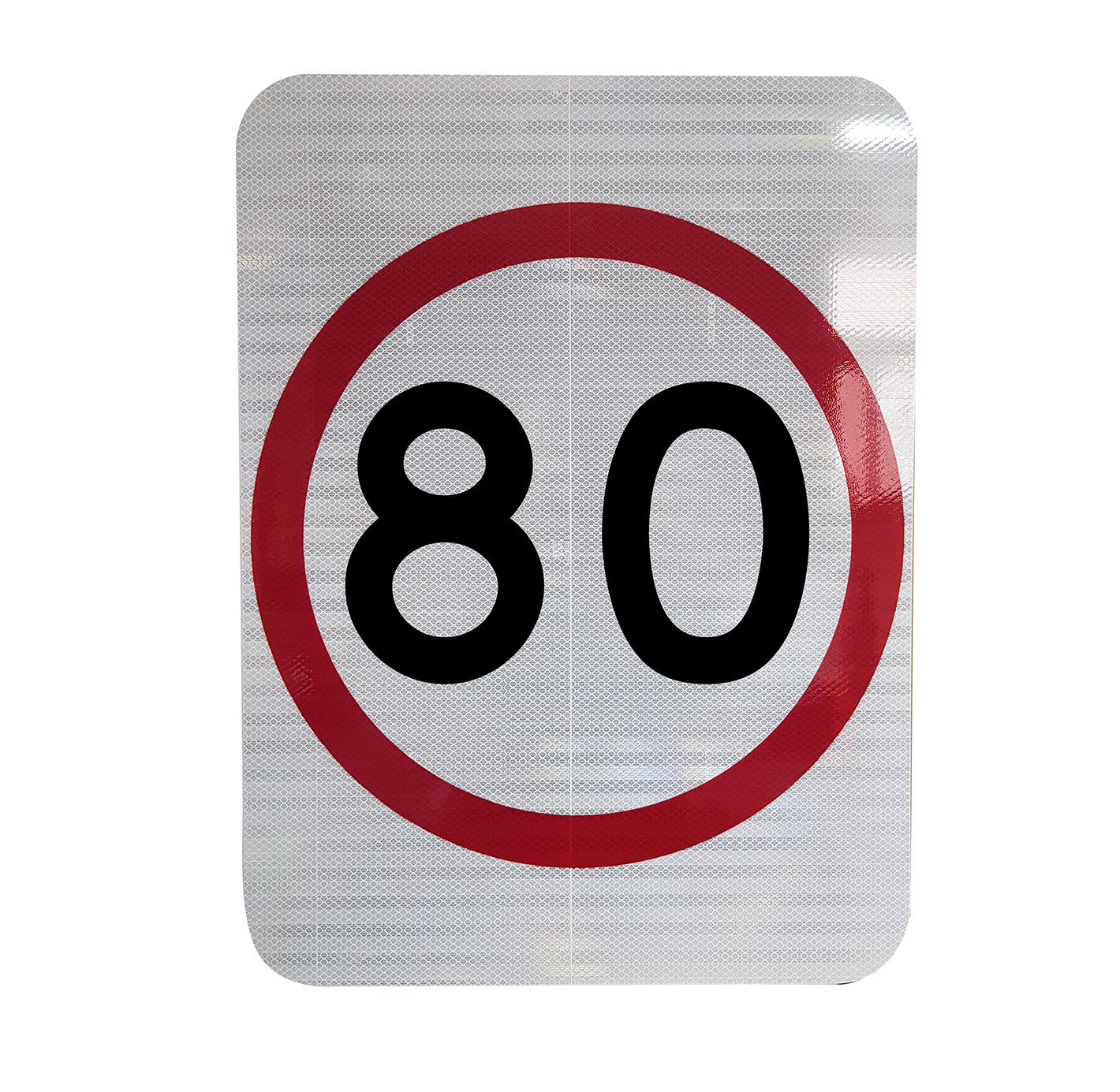 80km Speed Restriction Sign (450mm x 600mm) - Class 1 Reflective ...