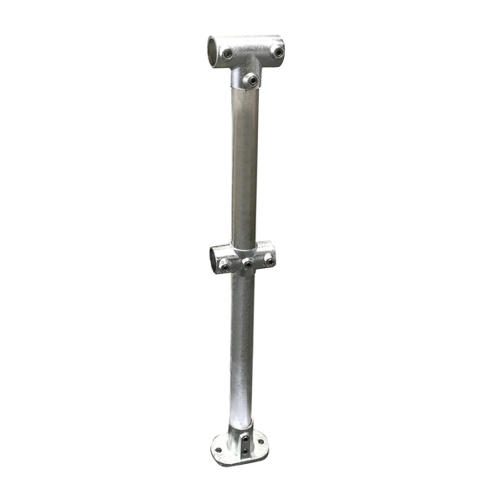 Ezyrail - Through stanchion w/ Base Fixing Plate - Galvanised Or Yellow ...