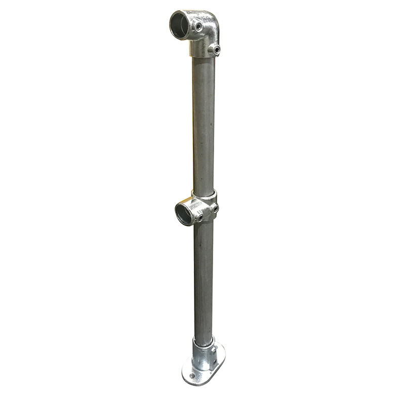 Ezyrail - End stanchion w/ Base Fixing Plate - Galvanised Or Yellow ...