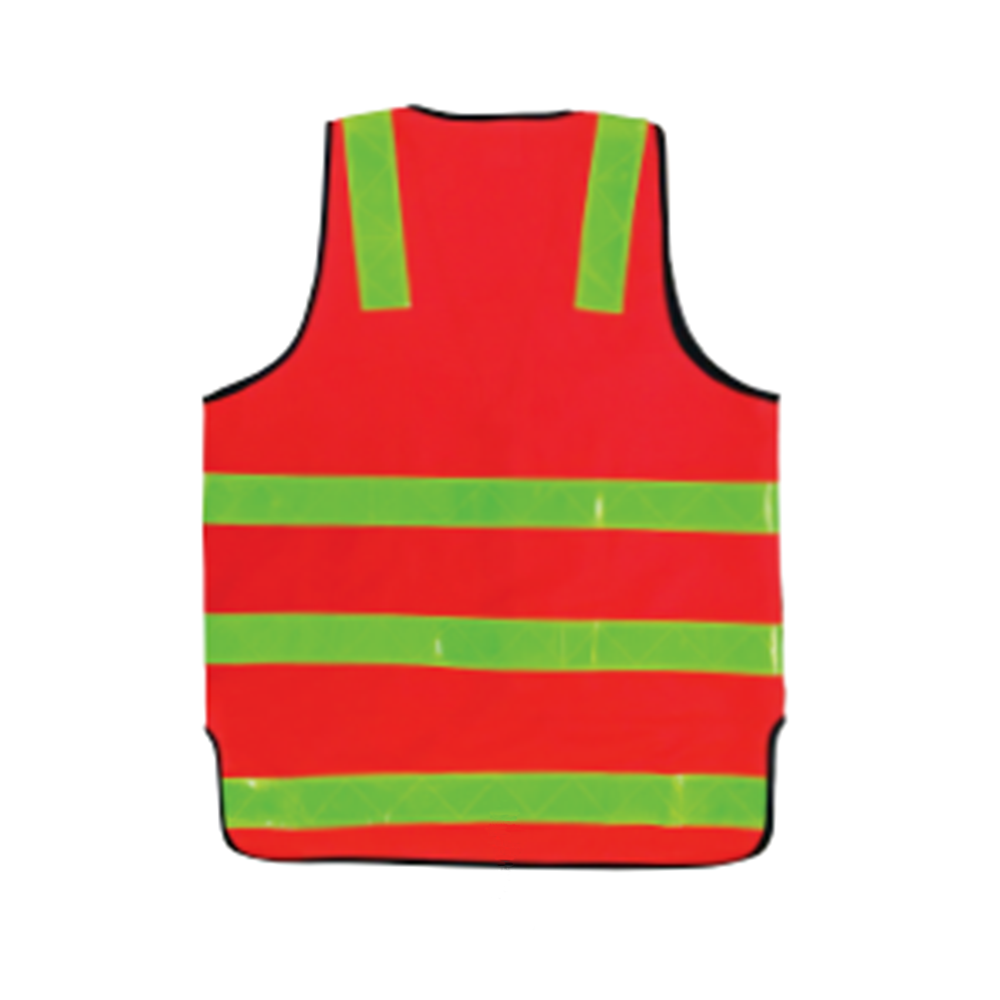 Vic Roads Hi-Vis Red Safety Vest - Zippered w/ Reflective Tape - Safety ...