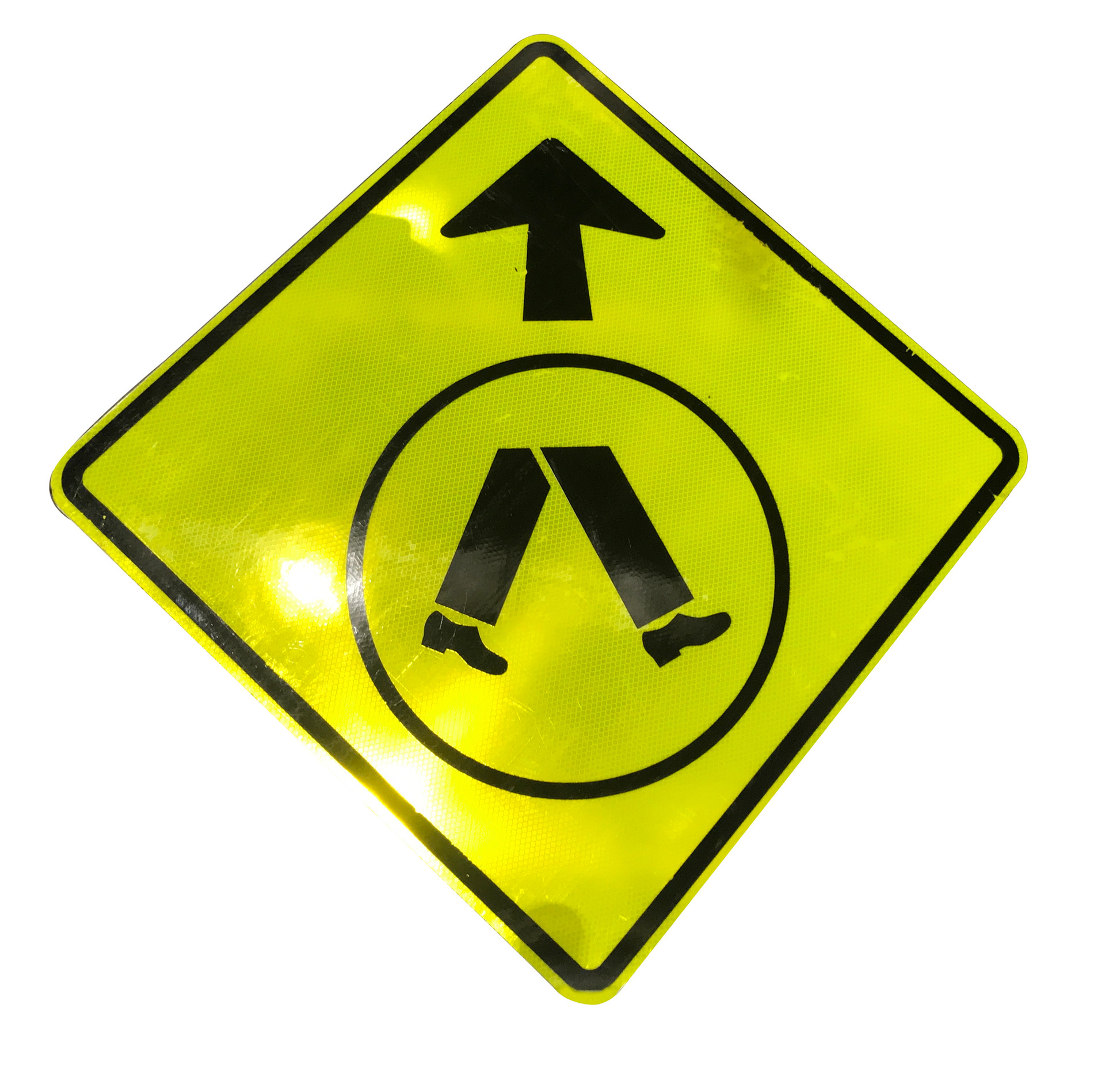 Pedestrian Crossing Sign (600mm) Diamond - with Arrow Options - Class 1 ...