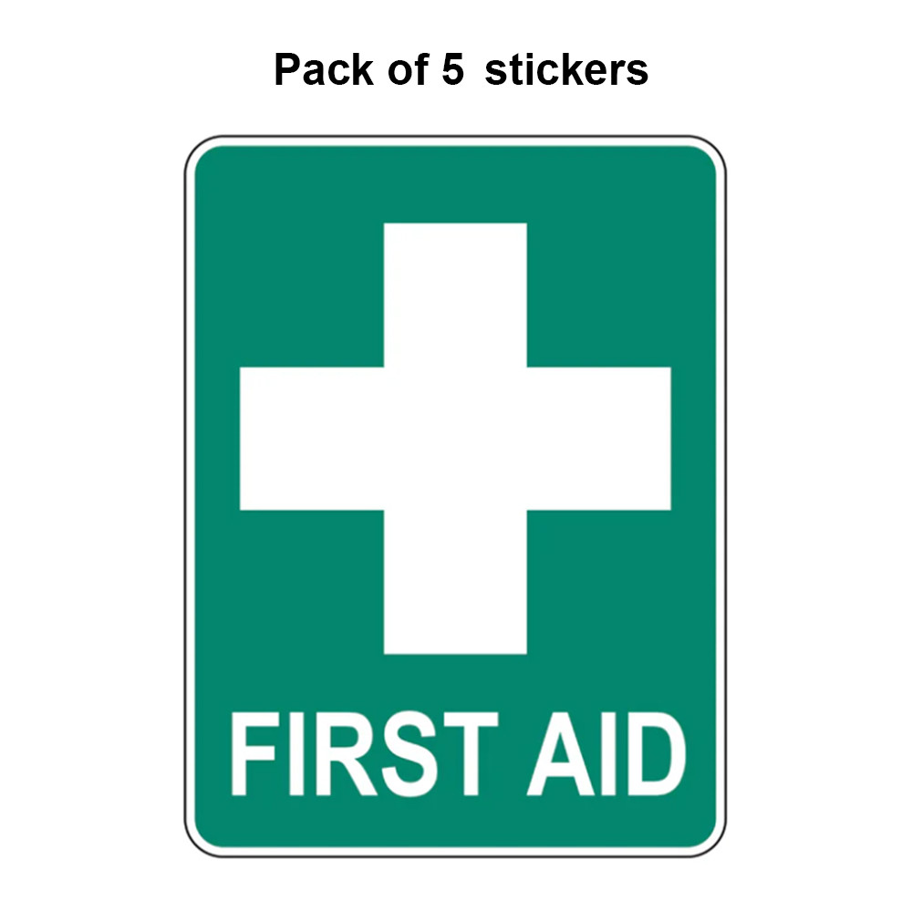 First Aid Stickers - 5 Pack - Safety Xpress