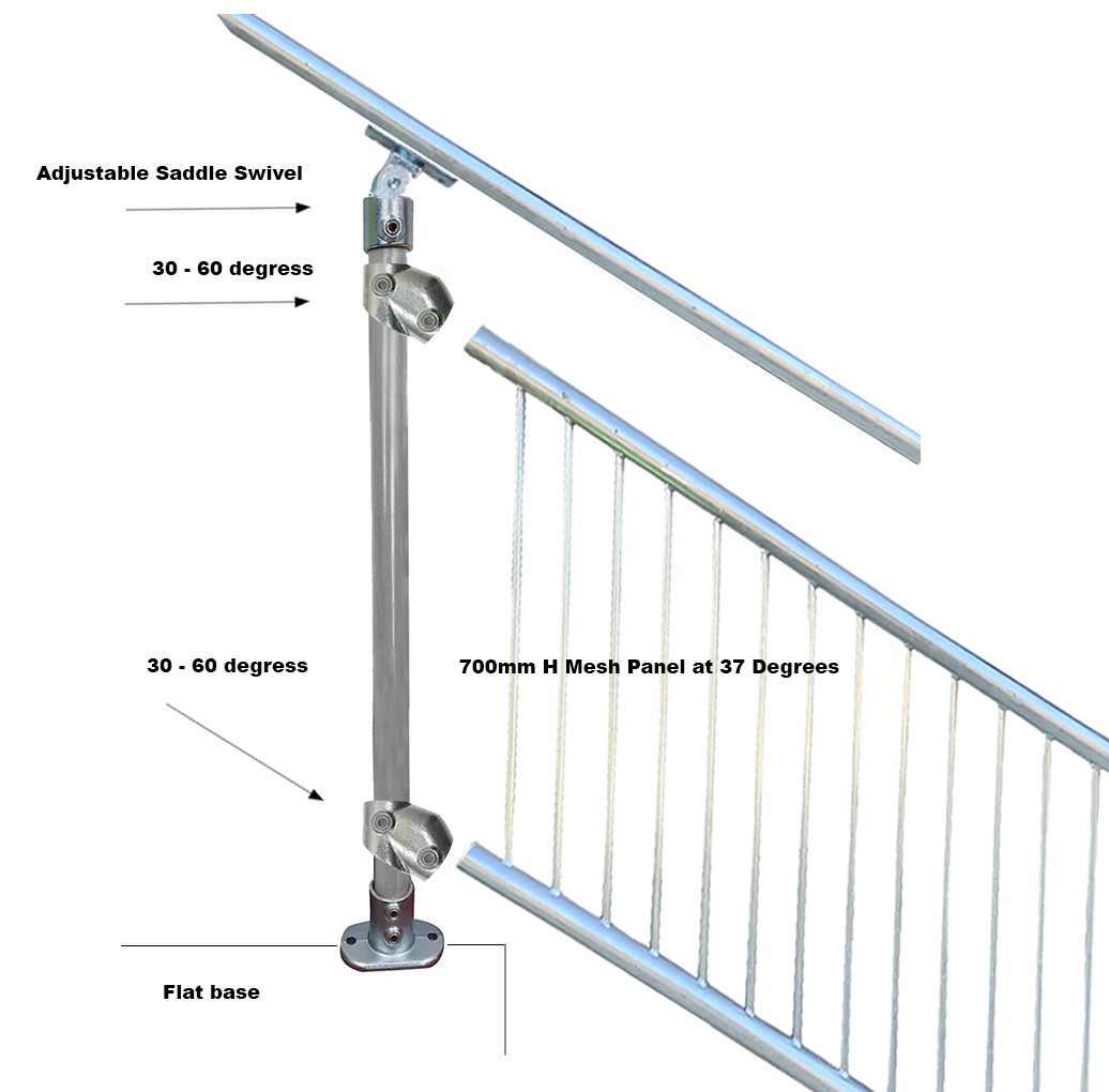 End Stanchion with Straight Angle Base Plate - Fall - 30 - 60 ...