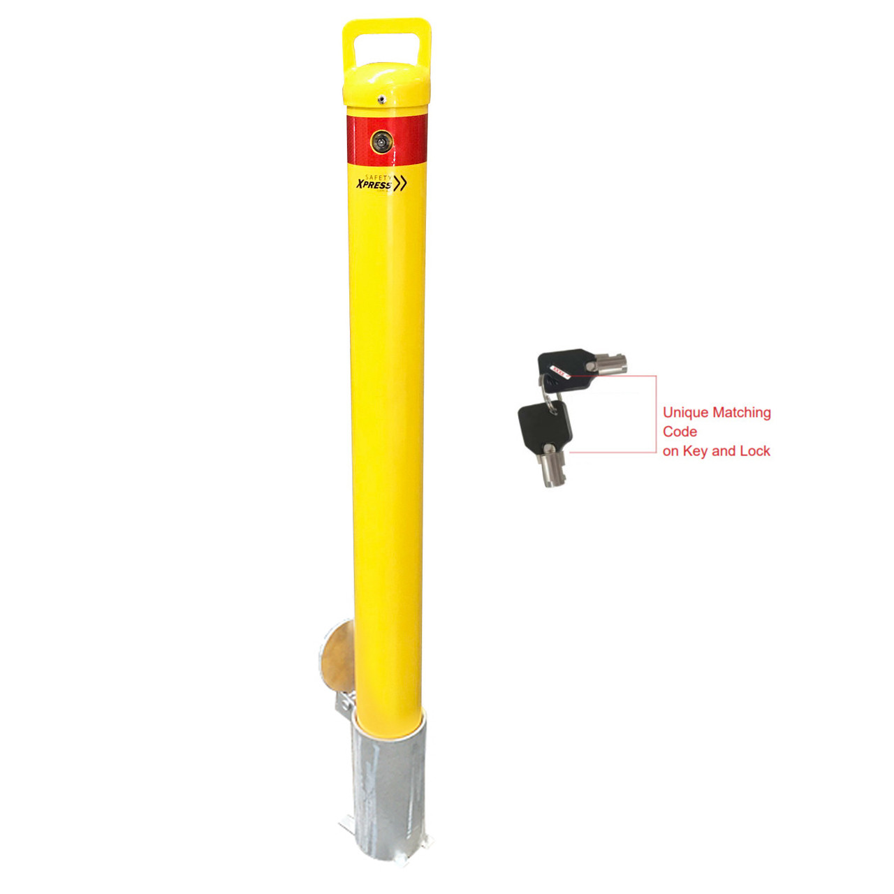 Bollards - Removable 90mm - Unique Key Lock - With Sleeve - Safety Xpress