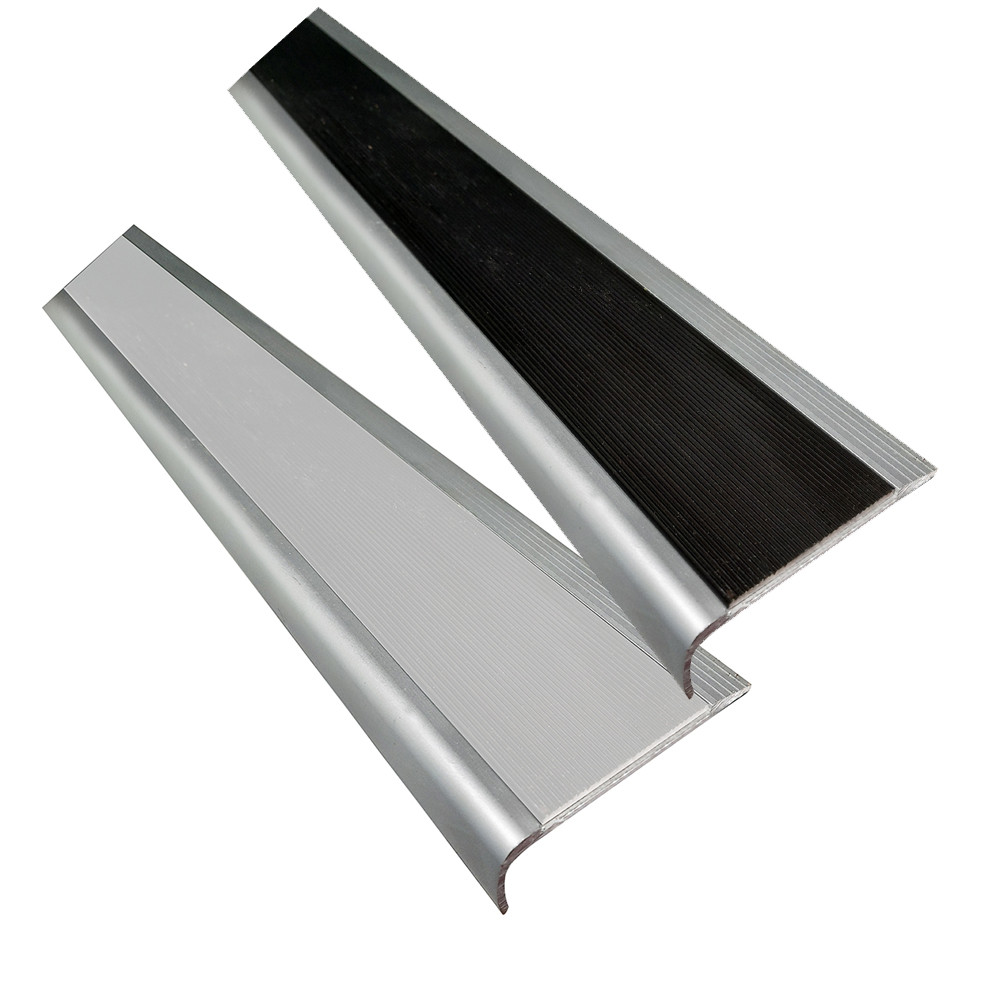 Aluminium Stair Nosing w/ Black OR Silver Aluminium Anti Slip Insert ...