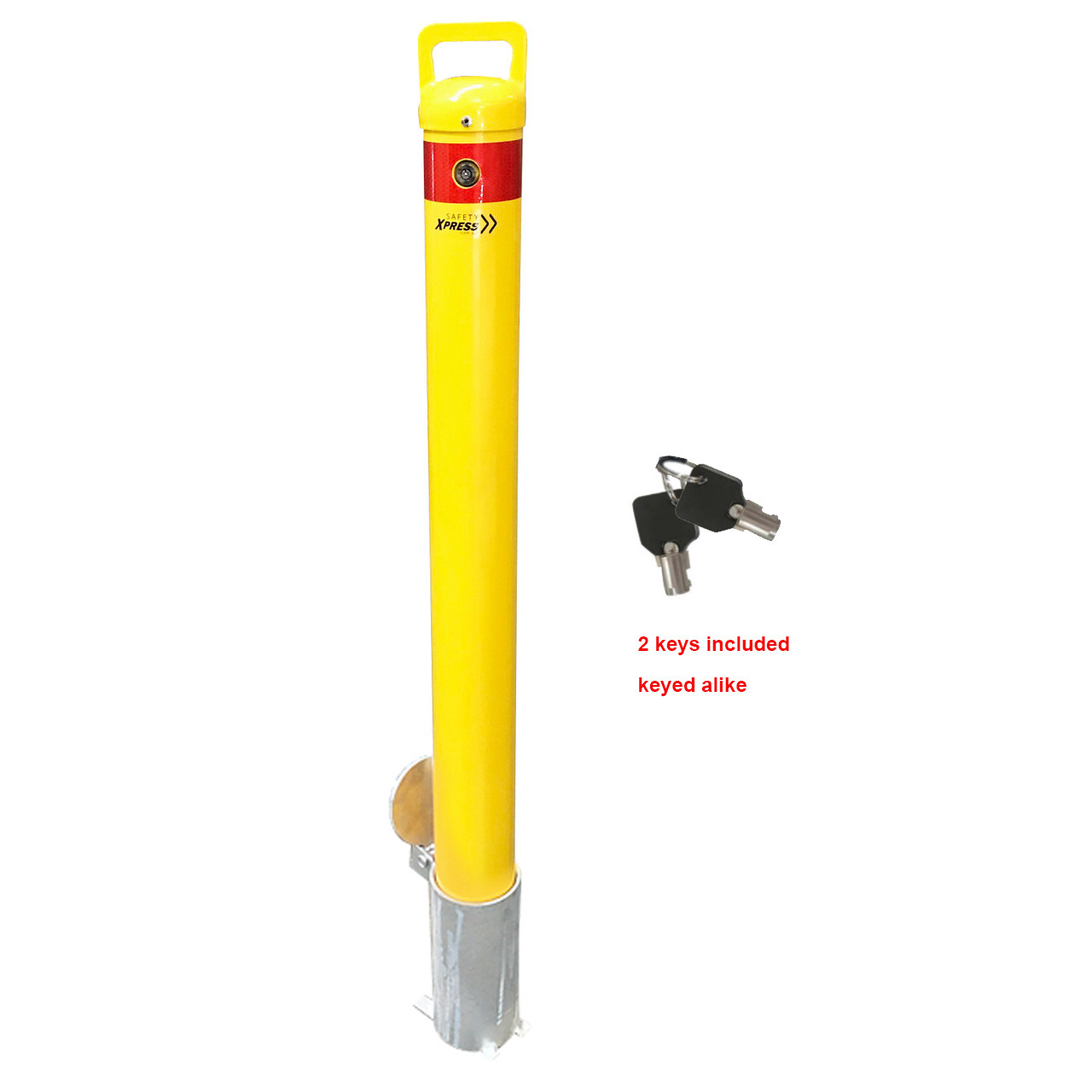 Bollard - Removable 140mm Key Lock With Sleeve - Safety Xpress