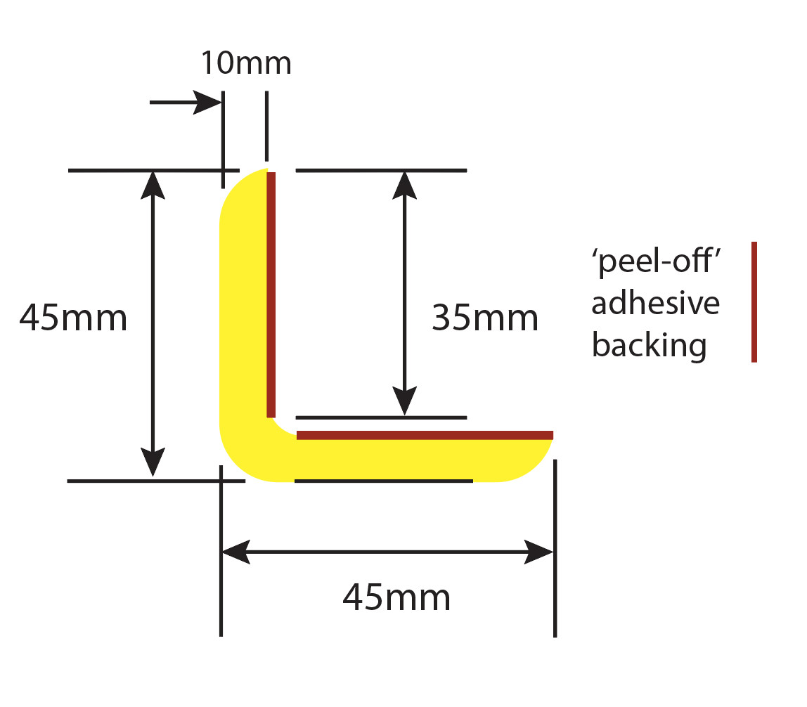 Foam Impact Protection Edge Strip - Self Adhesive Back- 90 degree angle ...