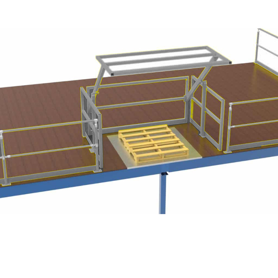 Mezzanine Pallet Loading Gate - Low Profile - Stainless Steel - 2400W x ...