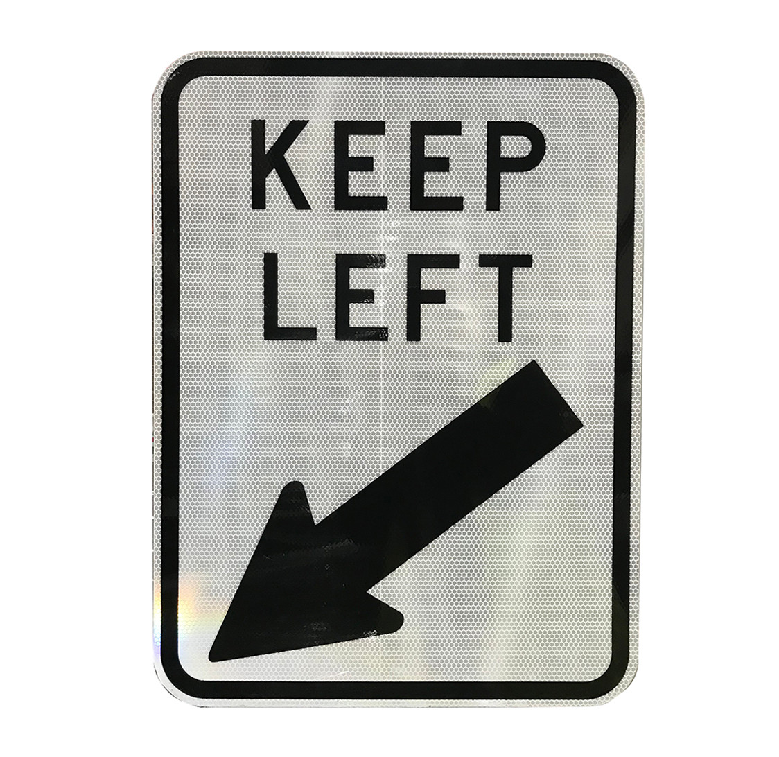 Keep Left Sign (450mm x 600mm) - Class 1 Reflective Aluminium | Safety ...
