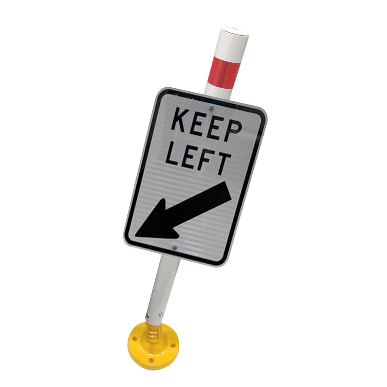 Keep Left Sign Kit with Flexible Sign Post and Brackets - Safety Xpress
