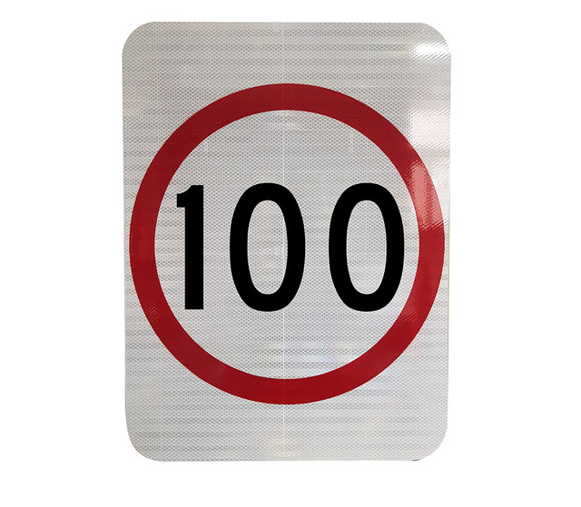 100km Speed Restriction Sign (450mm x 600mm) - Class 1 Reflective ...