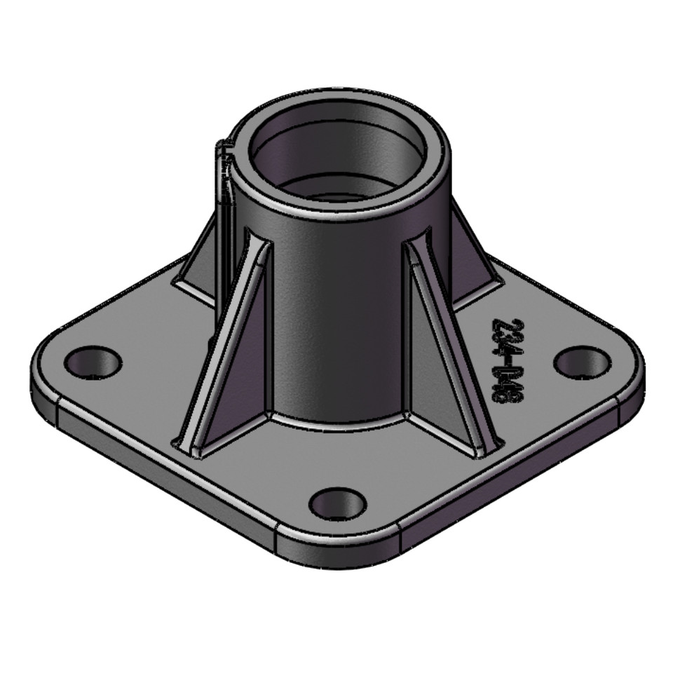 Ezyrail 234 - Four Fixings Point Square Base Flange - Safety Xpress