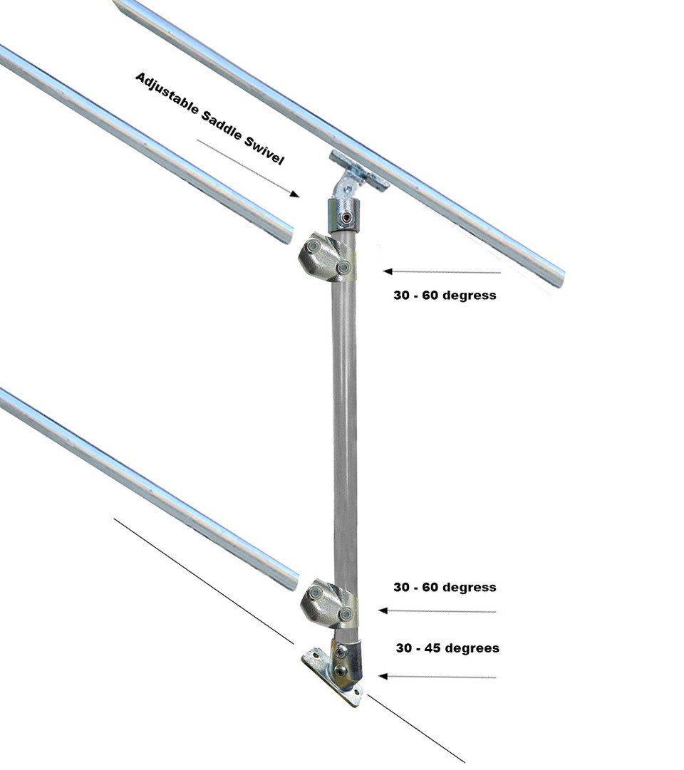 End Stanchion with Angle Base Plate - Rise - Galvanised Or Yellow ...