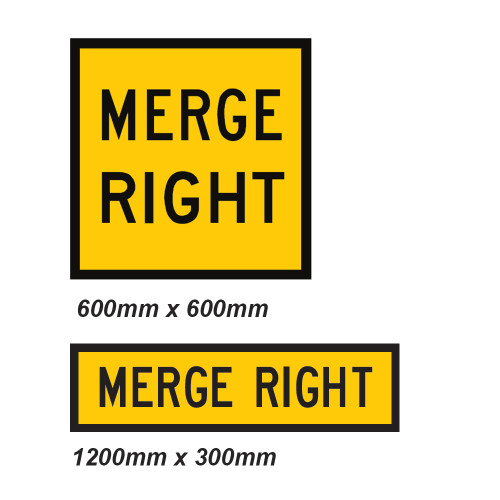 Merge Right Sign - 2 Sizes - Corflute | Safety Xpress