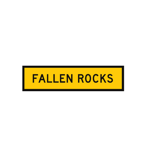Fallen Rocks Sign - (1200mmx300mm) - Corflute | Safety Xpress