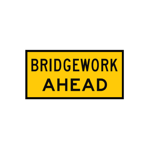 Bridge Work Ahead - Sign (1200mmx600mm) - Corflute | Safety Xpress