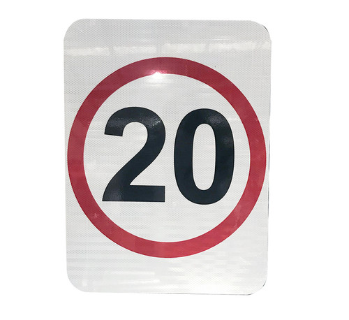 20km Speed Restriction Sign (450mm x 600mm) - Class 1 Reflective ...