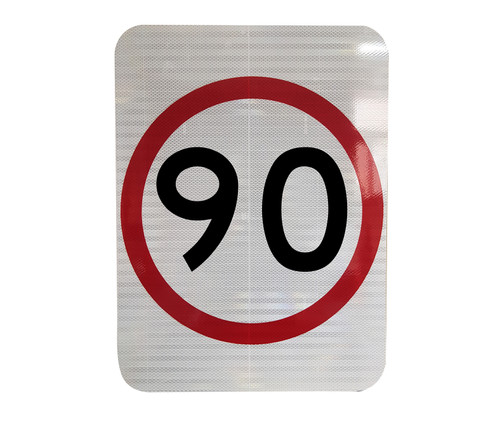 90km Speed Restriction Sign (450mm x 600mm) - Class 1 Reflective ...
