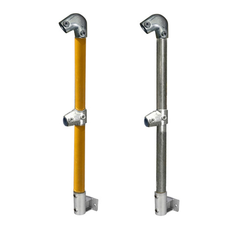Ezyrail - End Stanchion (Fall) w/ Rail Mount Fixing Plate - 23Â°-30Â ...