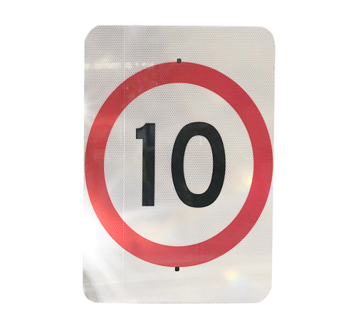 10km Speed Restriction Sign (450mm x 600mm) - Class 1 Reflective ...