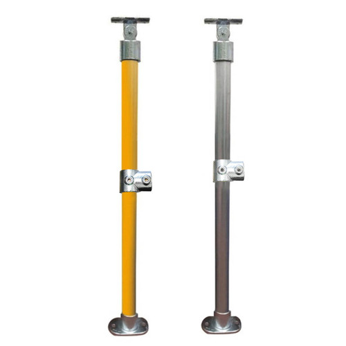 DDA Stanchion Even Base w/ Mid Rail End Post - Galvanised Or Yellow ...